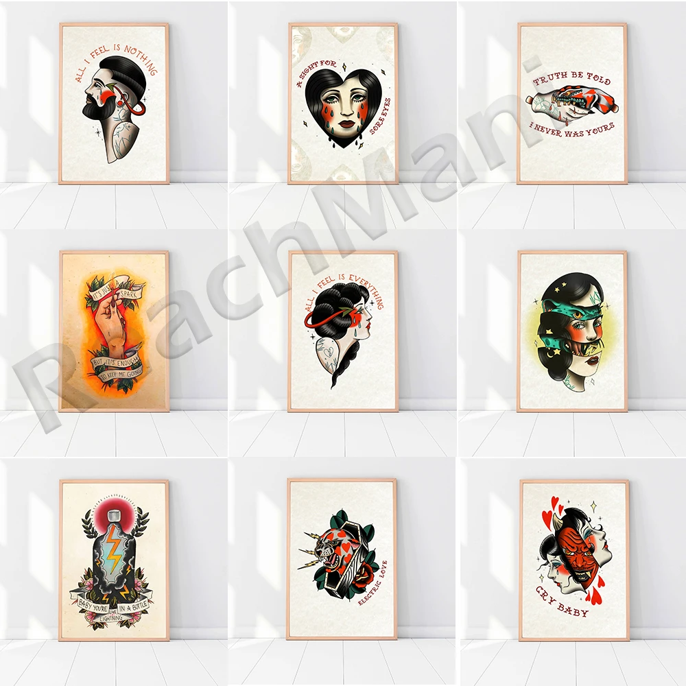 American-neo-traditional-tattoo-smoker-whimsical-illustration-art ...