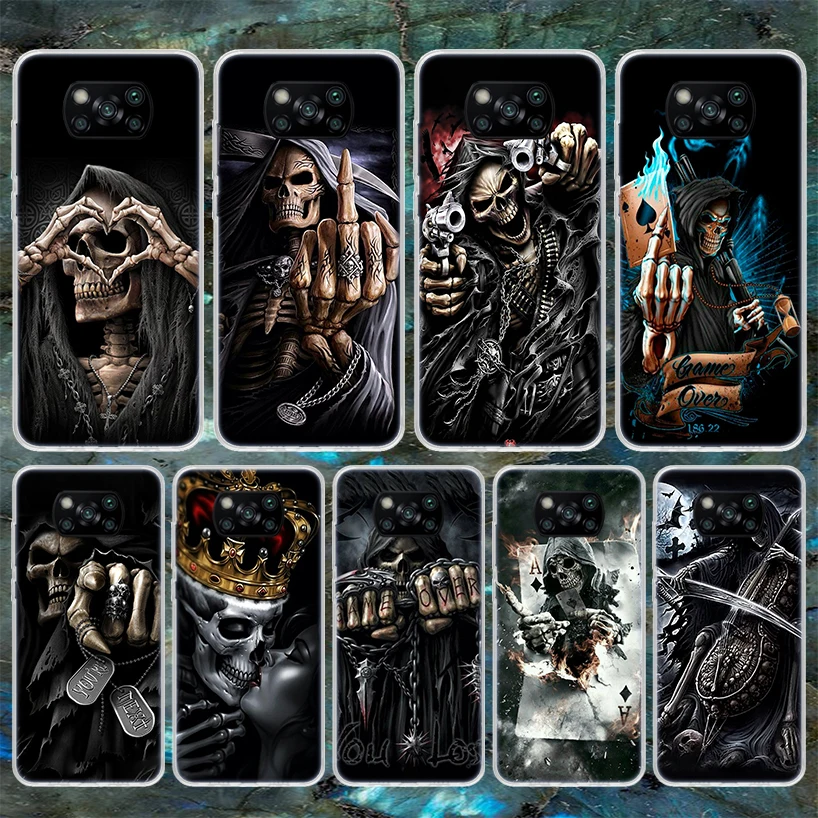 Grim-Reaper-Skull-Skeleton-Soft-Phone-Case-For-Xiaomi-Poco-X3-Pro-X5-X4 ...