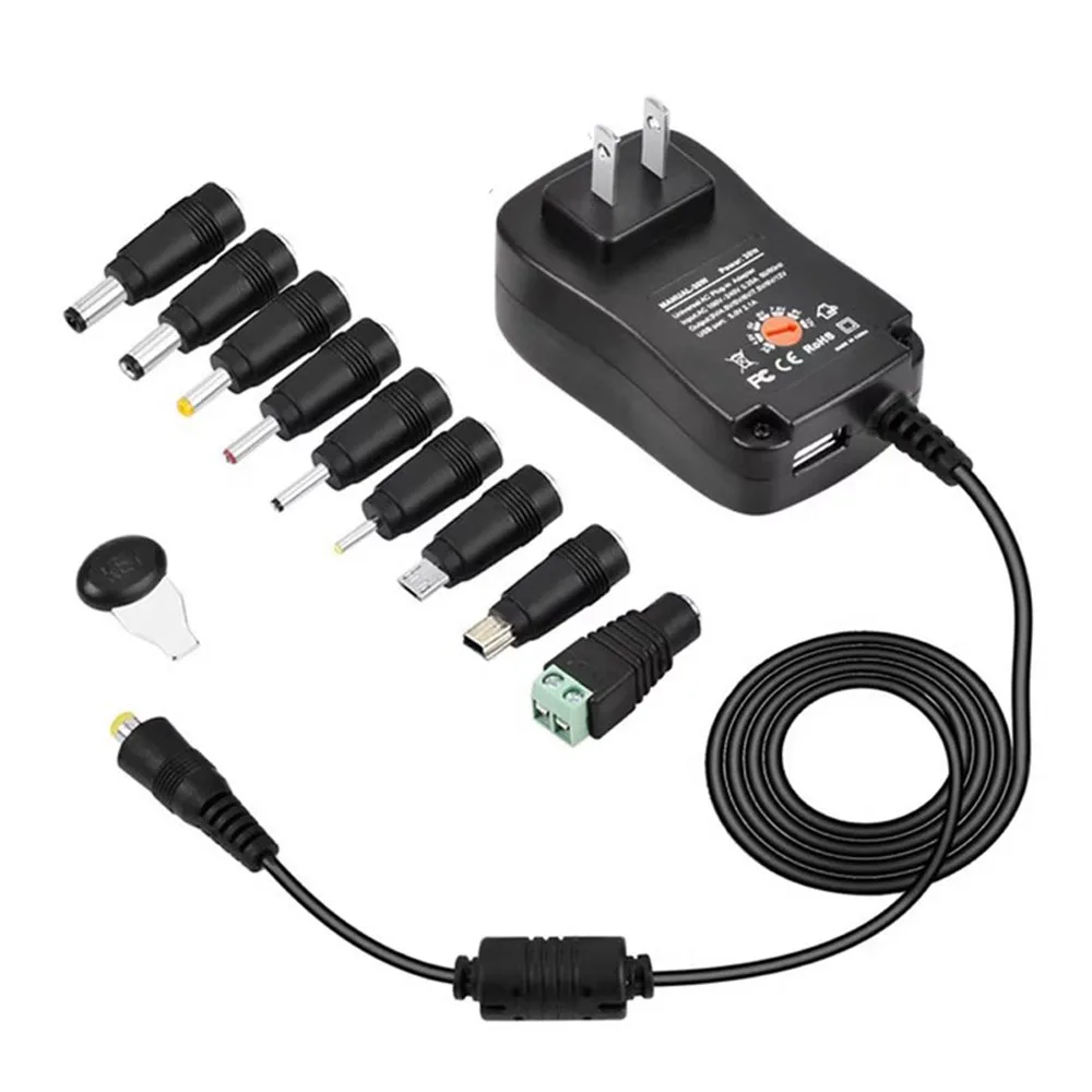 3V 4.5V 5V 6V 7.5V 9V 12V AC DC Adaptor Adjustable Power Adapter ...