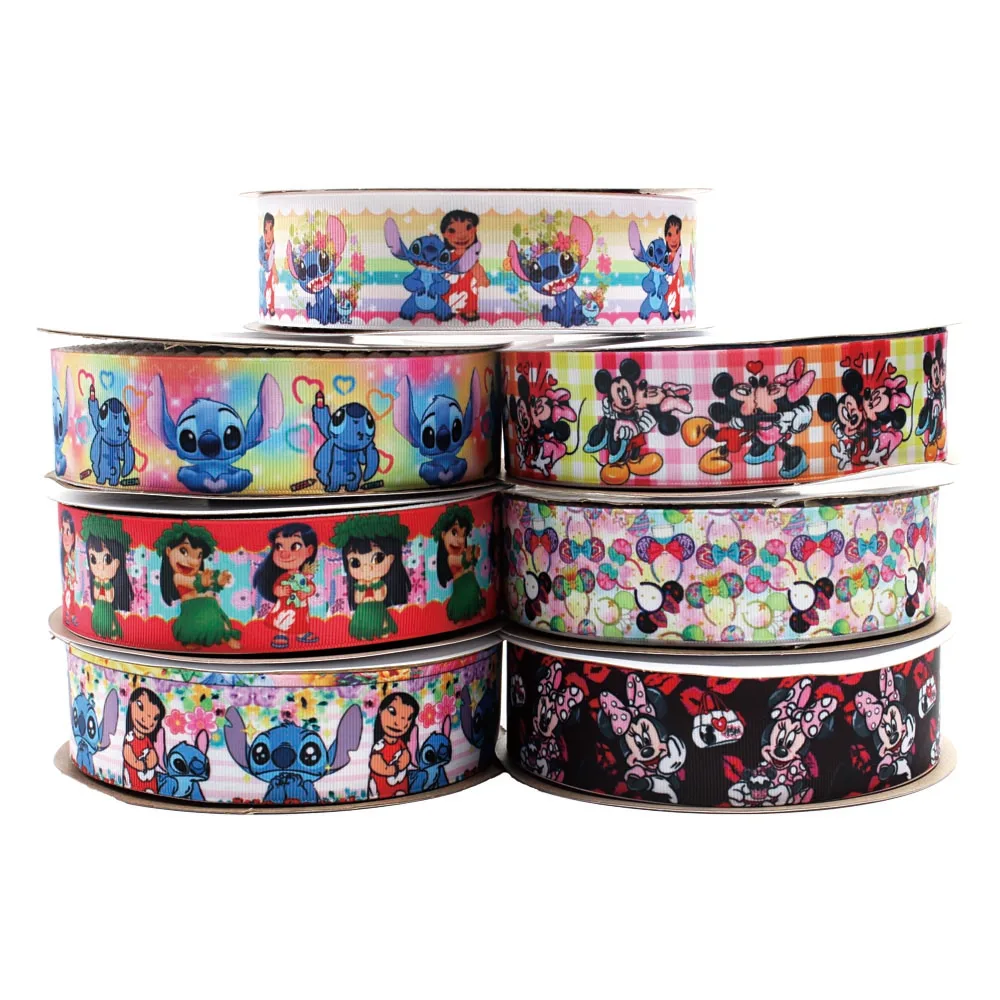 10Yards-Disney-Ribbon-Printed-Minnie-Mouse-Stitch-Character-Grosgrain ...