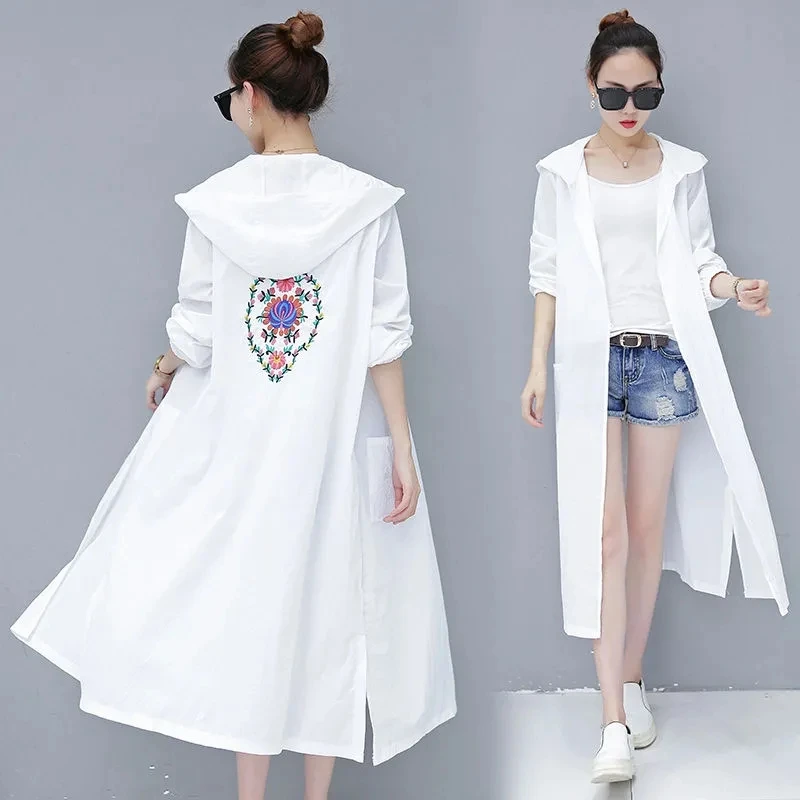 Women-Summer-sun-protection-Jacket-Long-Hooded-Sunscreen-Coat-Loose ...