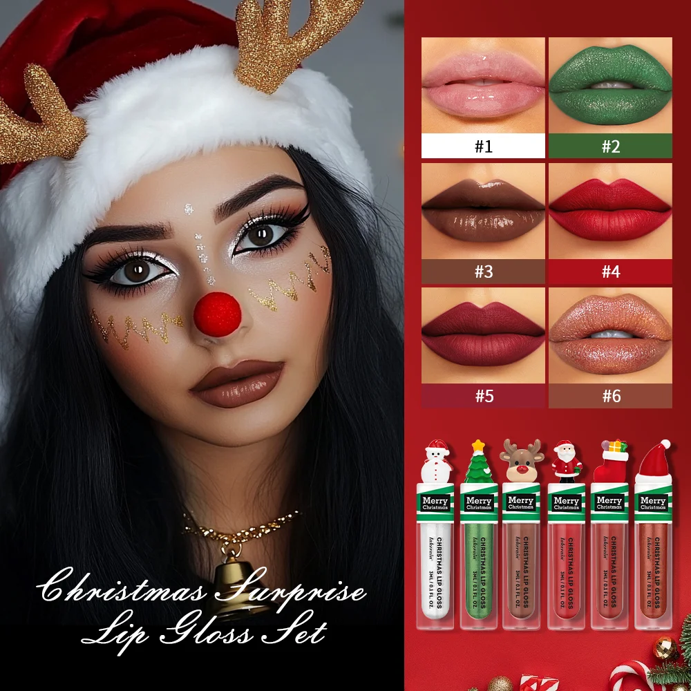 Christmas Lip Ink Lip Oil Set Long Lasting Permanent Lipstick Lipgloss ...