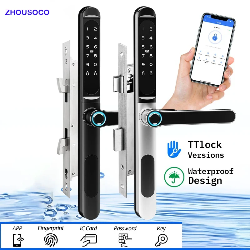 TTLock-Bluetooth-APP-Waterproof-Fingerprint-Electronic-Smart-Door-Lock ...