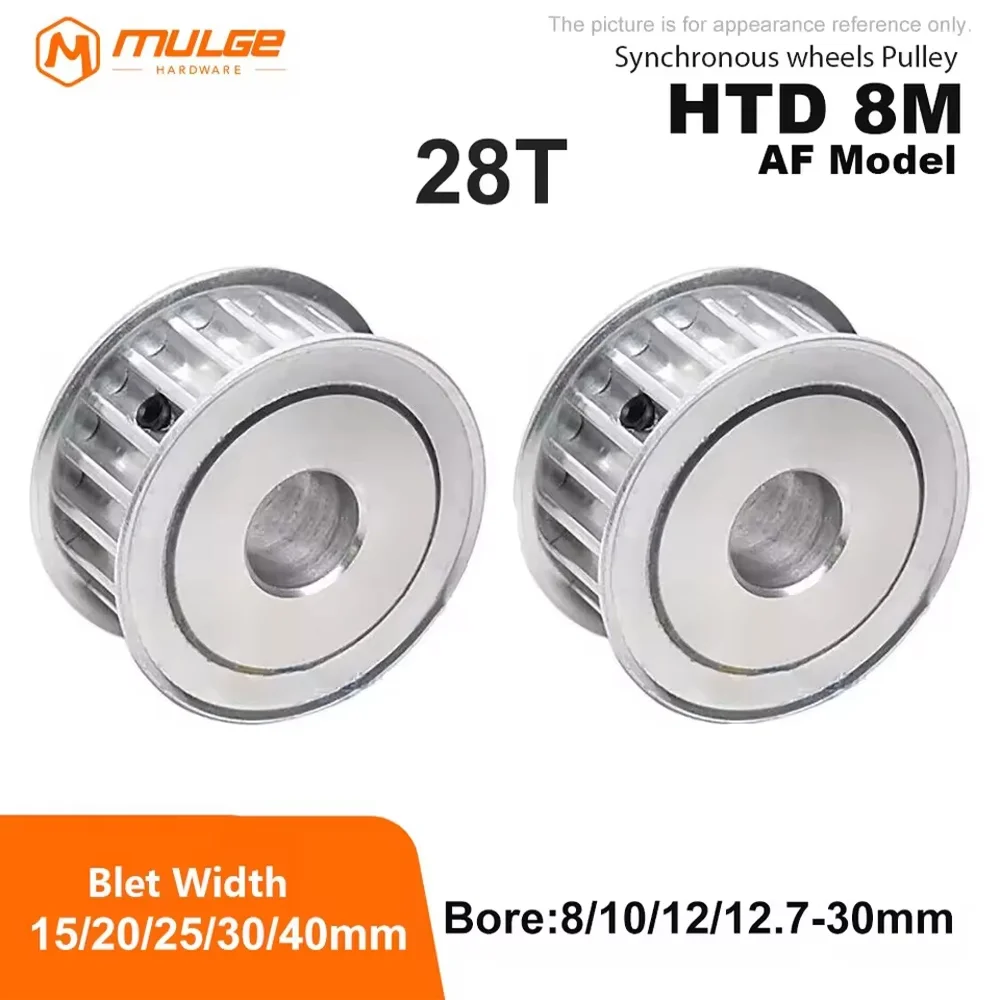 HTD 8M 28 Teeth Synchronous Timing Pulley Bore 8mm to 30mm for Width 10 ...