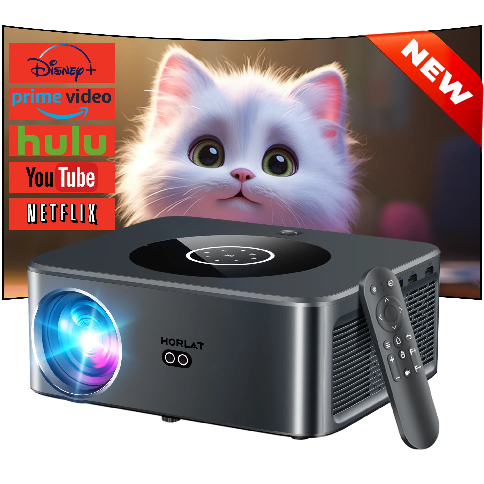 HORLAT-4K-Projector-with-WiFi-6-and-Bluetooth-5-0-800ANSI-Auto-focus-6D ...