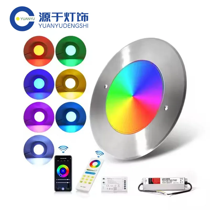 12V Pool Lamp Ip68 Rgb Stainless Steel Resin Filled 6W 12W 18W 25W 35W ...