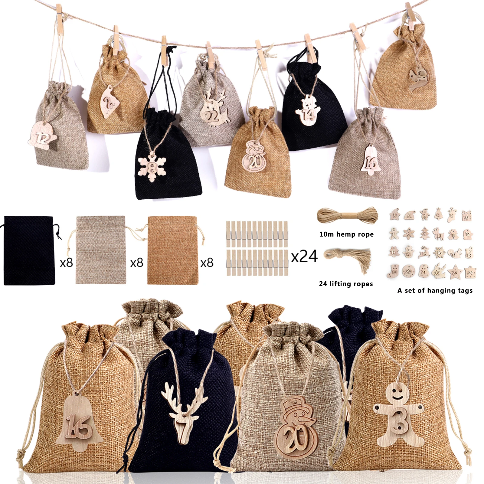 Burlap-Gift-Bags-1-Set-Christmas-Advent-Calendar-Bags-Linen-Drawstring ...