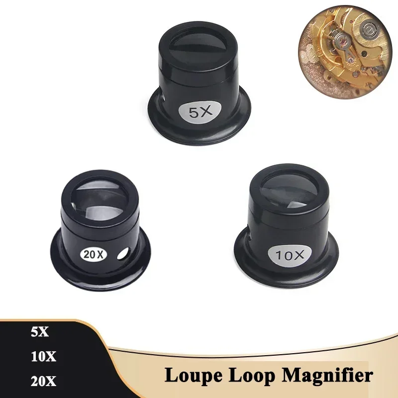 5X-10X-20X-Jewelers-Eye-Loupe-Loop-Magnifier-Monocular-Magnifying-Glass ...