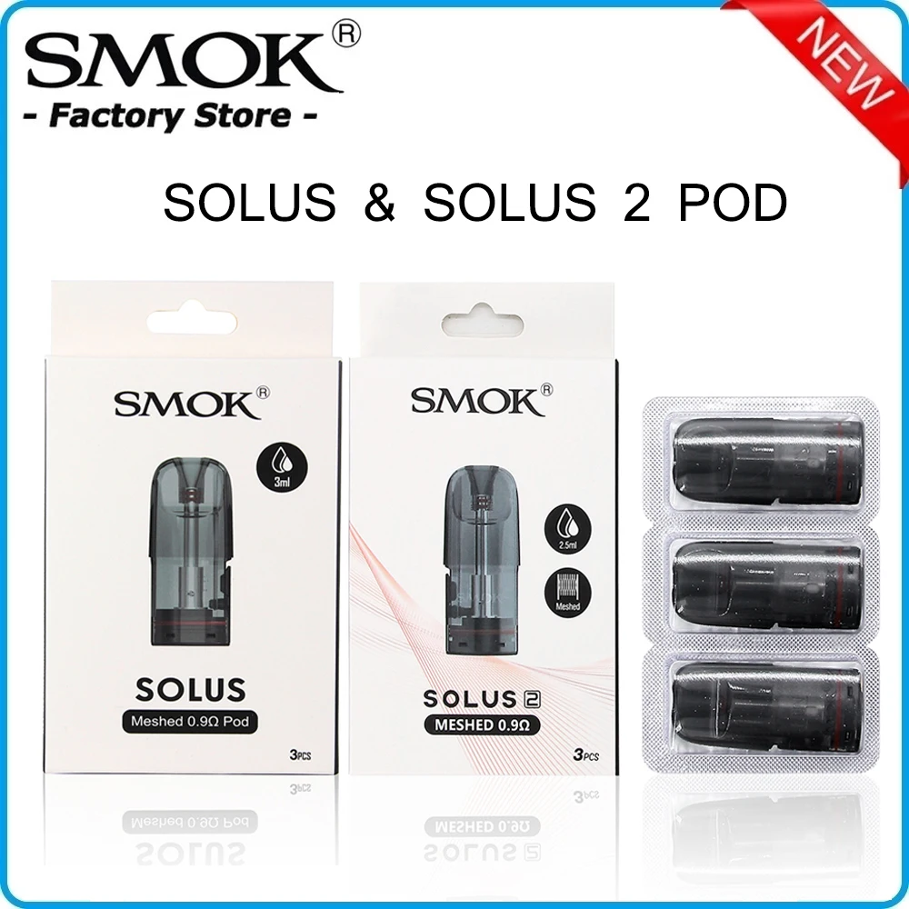 Oryginalny SMOK Solus 2 Pod wkład 2.5ml Meshed 0.9ohm VS Solus Pod 3ml ...