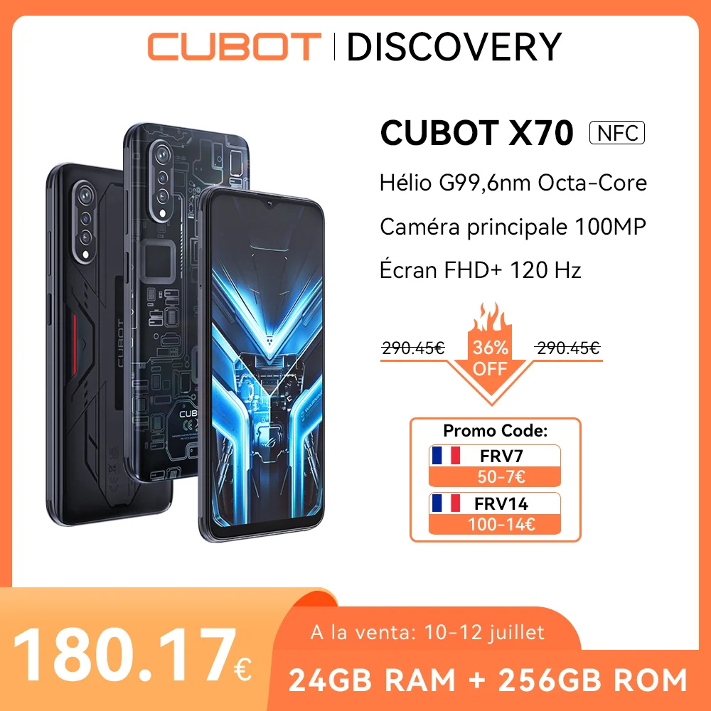 [Première mondiale] Cubot X70, Smartphone Android 13, Helio G99, écran ...
