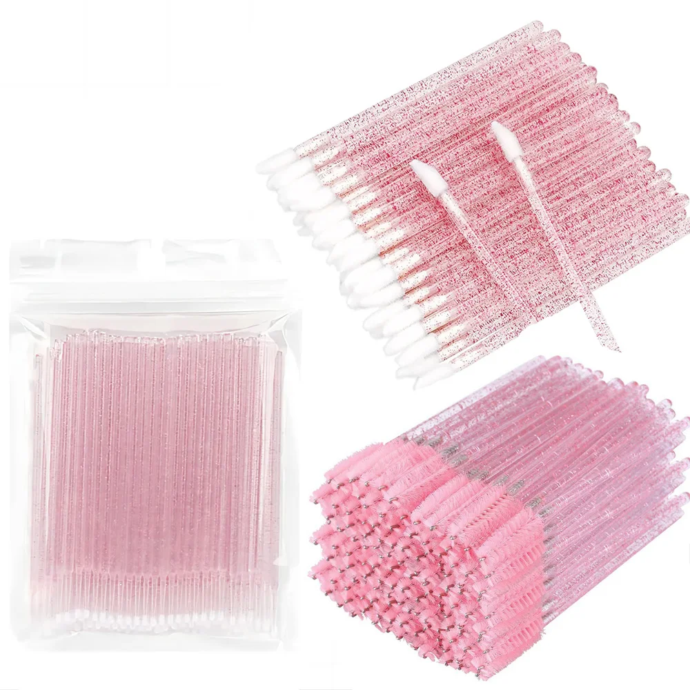 200-Pcs-Crystal-Makeup-Brushes-Set-Eyelash-Lip-Microbrush-Mascara-Wands ...