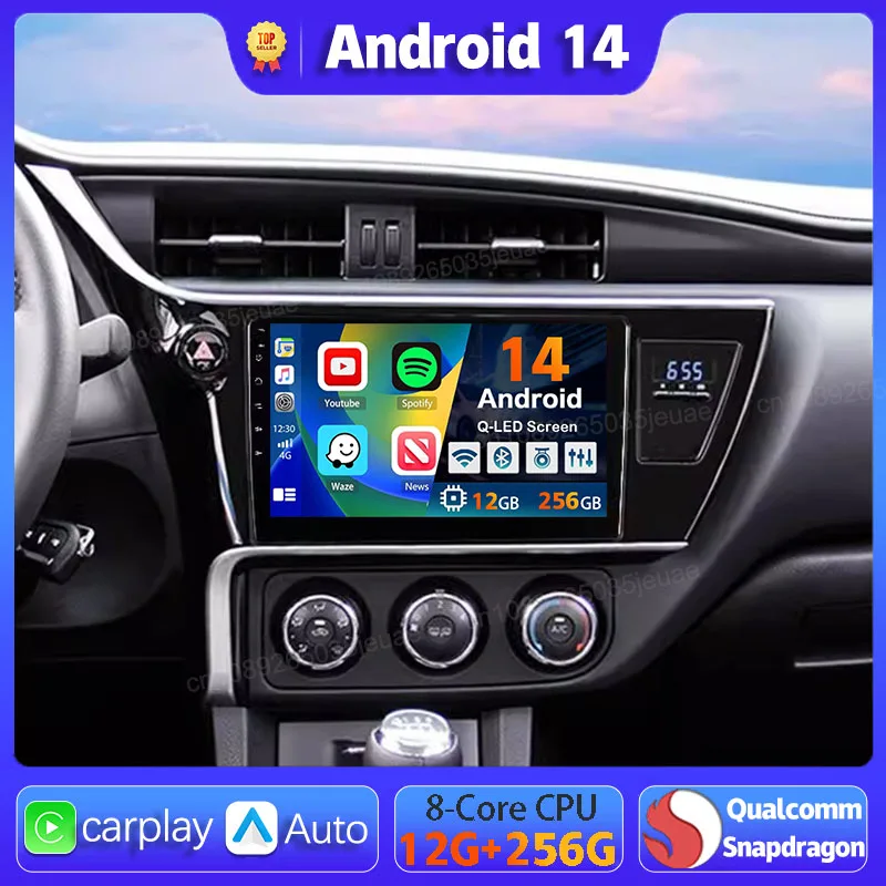 Android-14-Car-Radio-For-Toyota-Corolla-Auris-2017-2018-Carplay-Auto ...