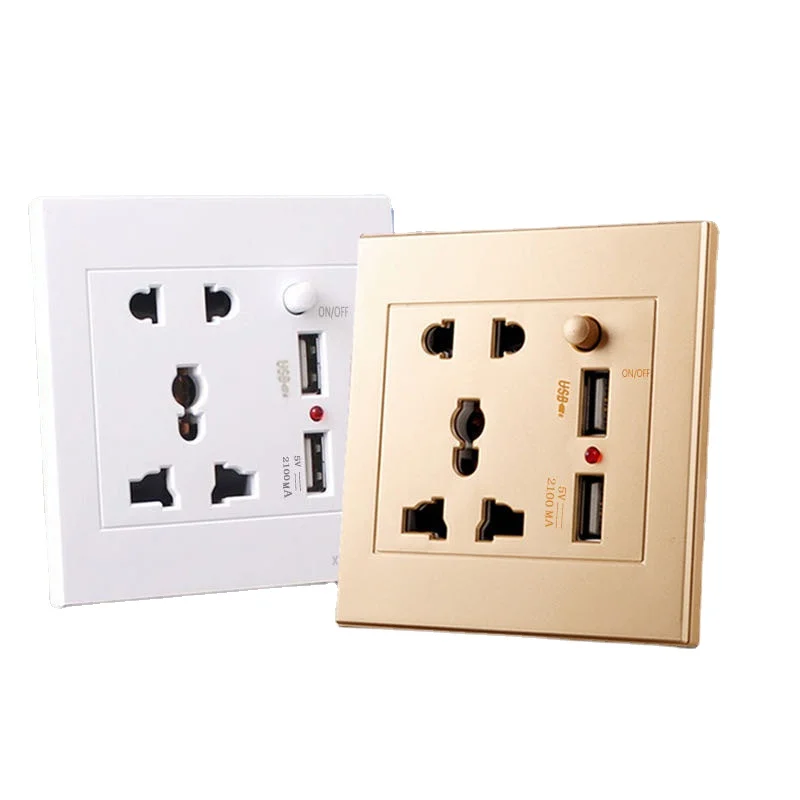 Gold-Universal-Standard-2-1A-Smart-USB-Wall-Socket-British-Home-Wall ...