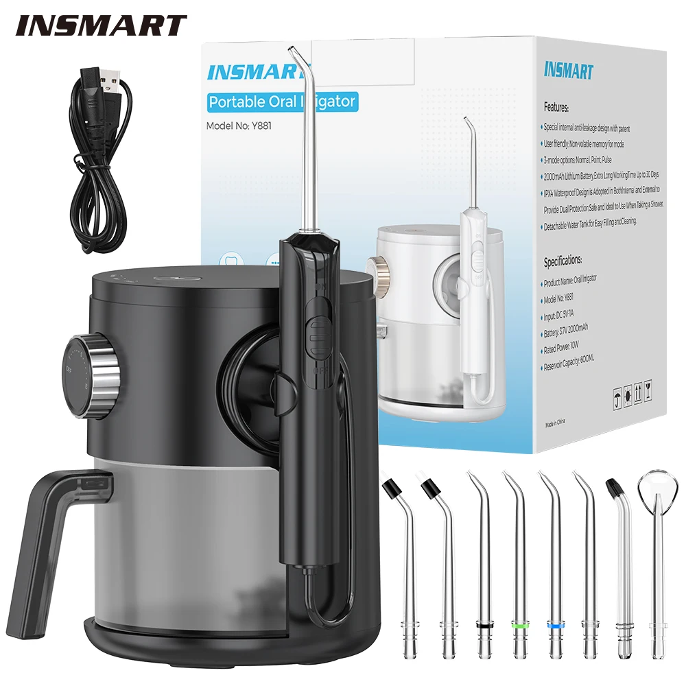 INSMART-Oral-Irrigator-Dental-Water-Flosser-800ML-Large-Capacity-Dental ...
