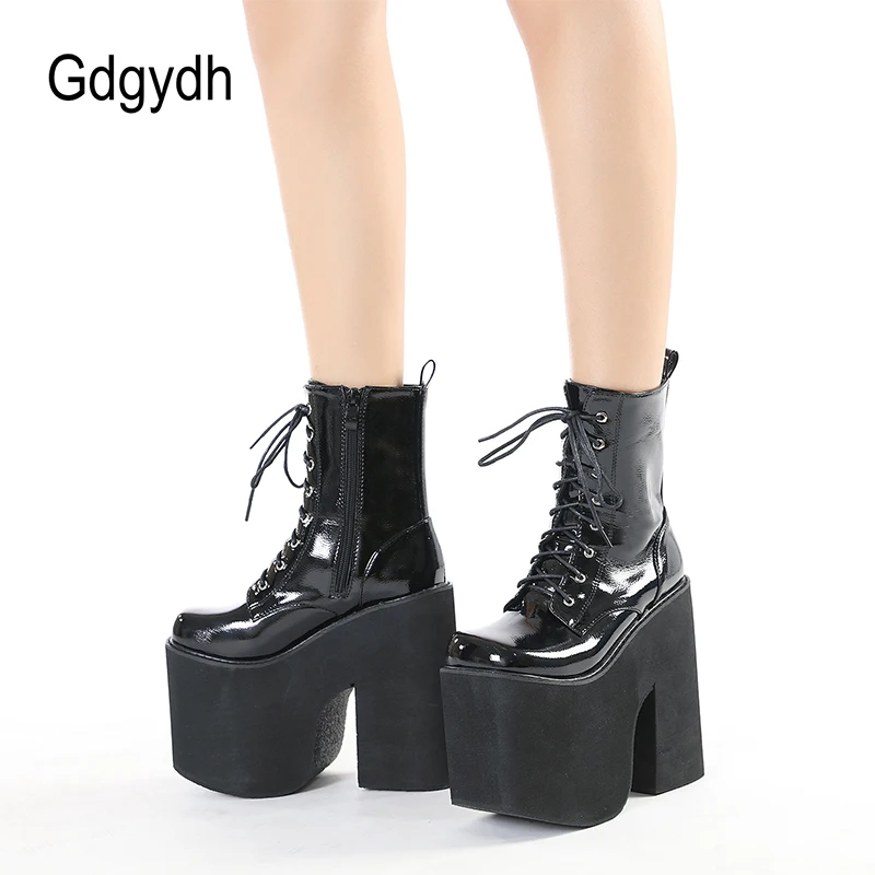 Gdgydh-High-Platform-Boots-Women-Goth-Punk-Chunky-Heels-Catwalk-Combat ...