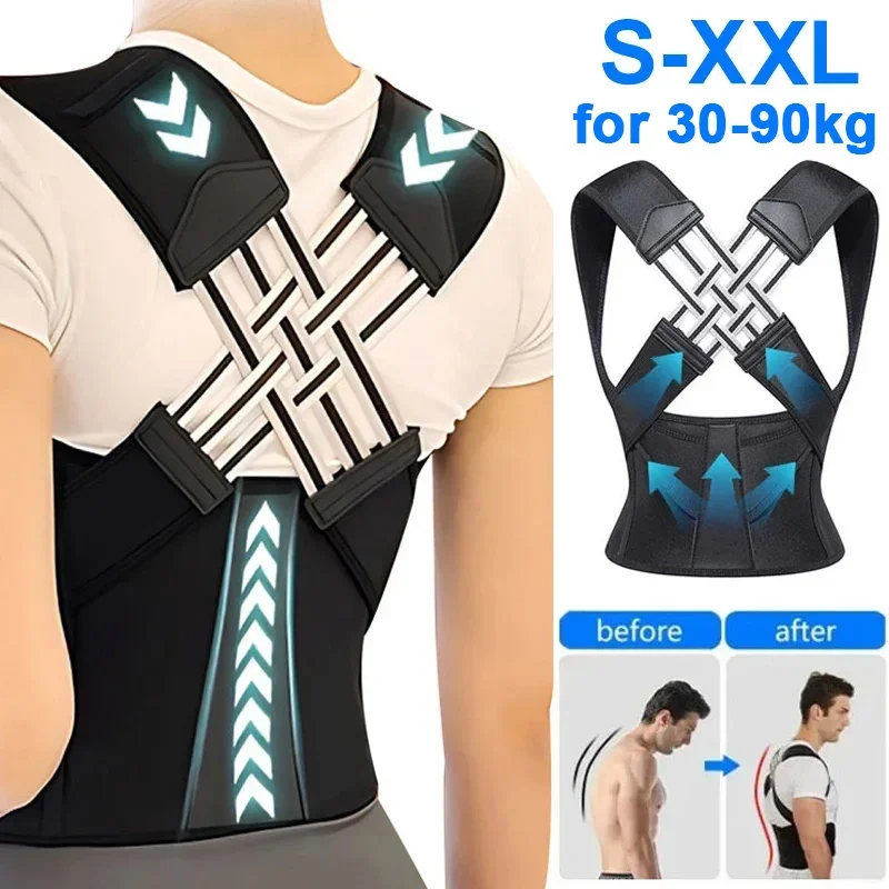 Posture-Back-Brace-Adjustable-Back-Support-Strap-to-Prevent-Spinal ...