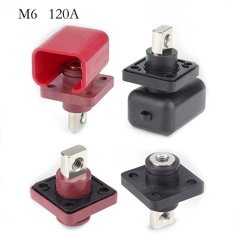 1 Pair 120A Square Terminal M6 Red Black High current Terminal Through ...