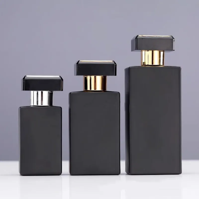8pcs 30/ 50/100ml Matte Black Glass Perfume Bottle Empty Spray Bottle ...