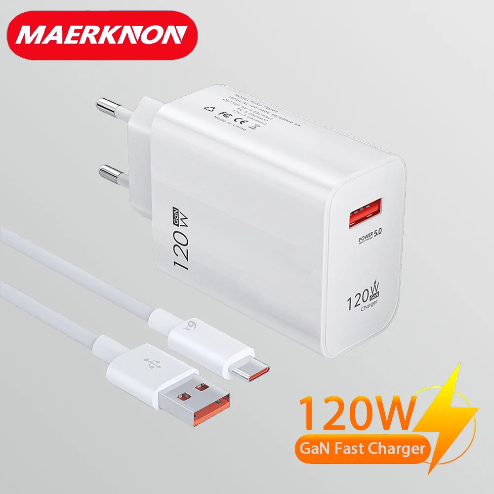 120W Fast Charger USB Fast Charging Mobile Phone Adapter Quick Charge 3 ...