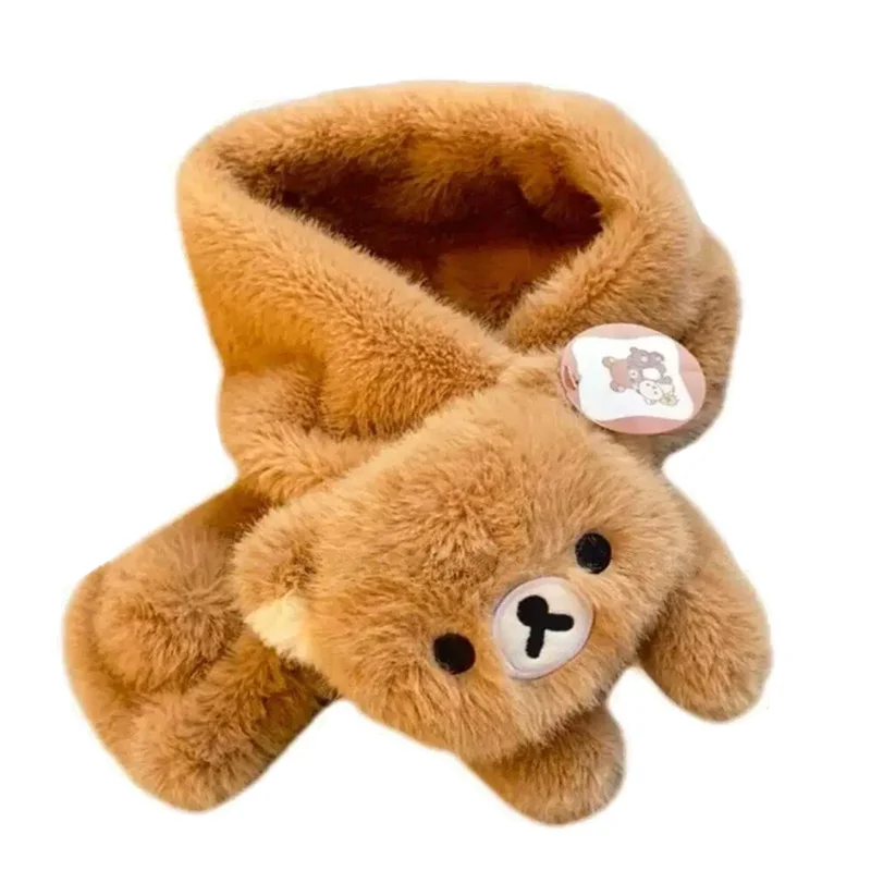 Rilakkuma Korilakkuma Plush Scarf Women Cartoon Bear Kawaii Cute Winter ...