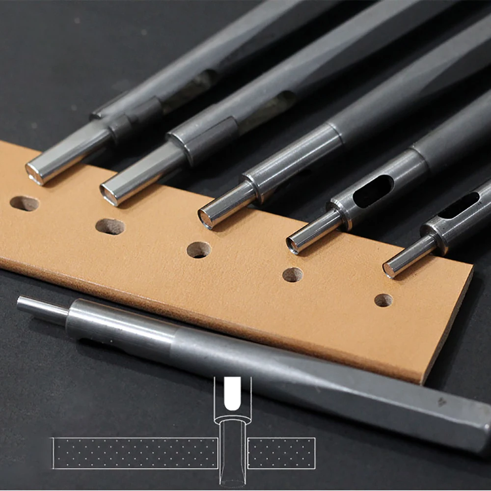 Handmade-Leather-Belt-Round-Flat-Hole-Puncher-M390-Steel-DIY-Watch ...