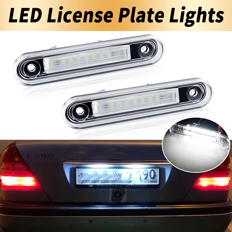 1 Pair White Canbus LED License Plate Light for Mercedes-Benz W124 W201 ...