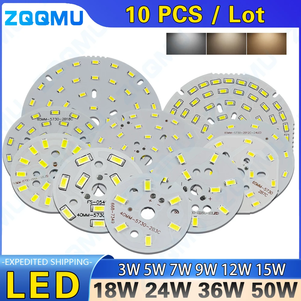 10PCS-3W-5W-7W-9W-18W-36W-5730-Brightness-SMD-Light-Panel-LED-Light ...