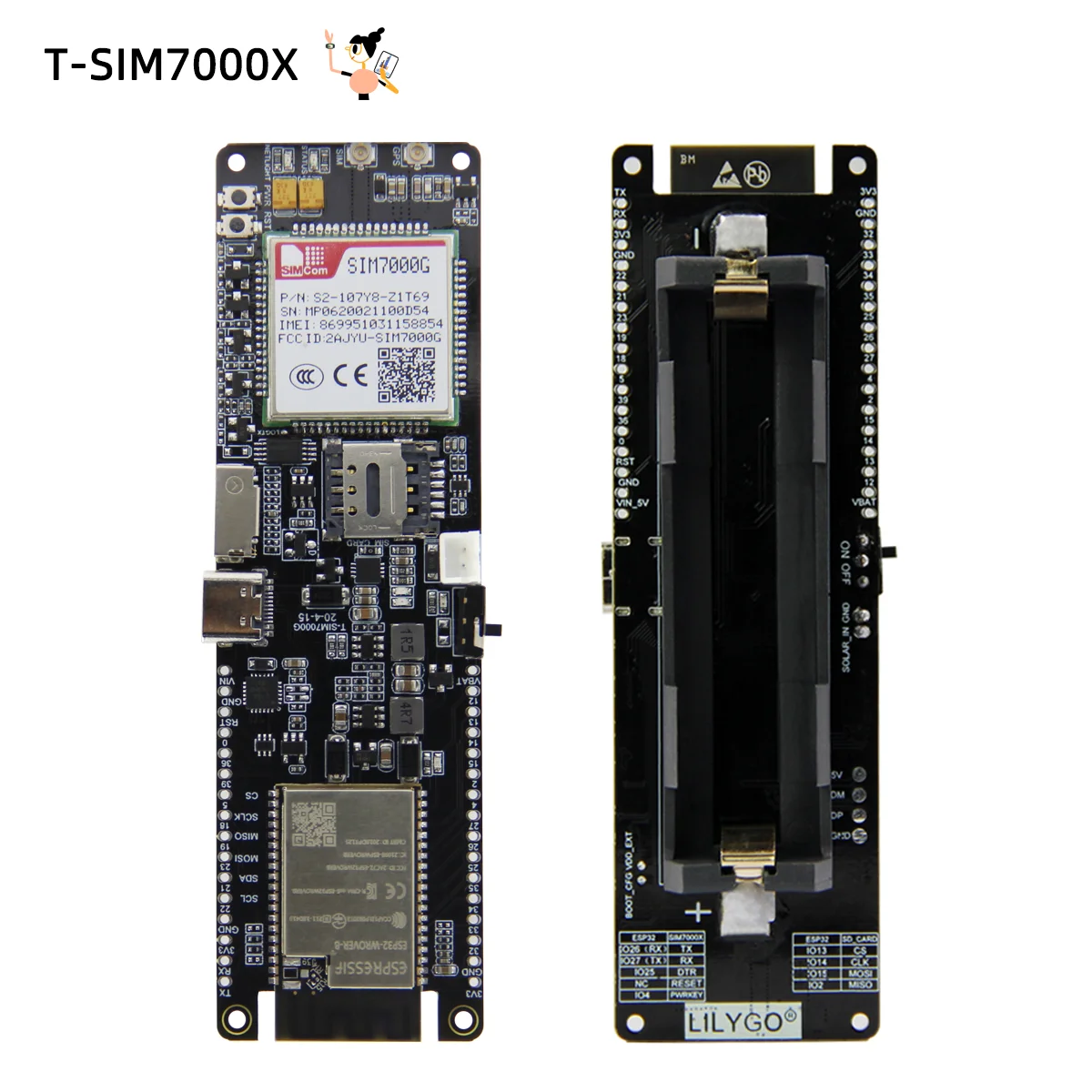 LILYGO-T-SIM7000G-2G-GSM-NB-IOT-SIM-Module-ESP32-Development-Board-WiFi ...