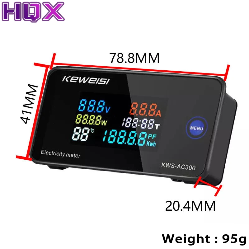 Ac 6In1 220V 110V 50V ~ 300V 100A Digitális Ampermeter Teljesítmény ...