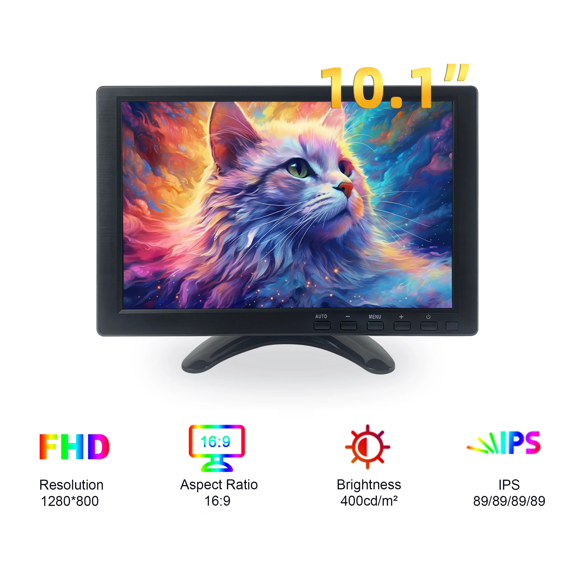 10.1 Inch 1280*800 IPS Mini Portable Monitor with Stand Remote Control ...