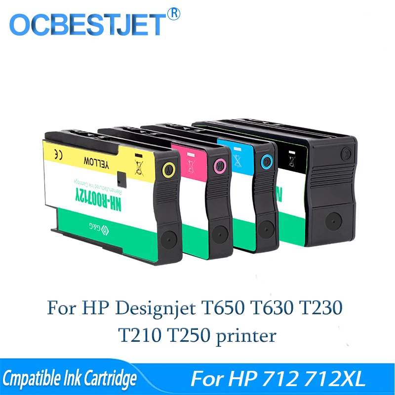 Compatible Ink Cartridge For HP 712 712XL With Chip For Designjet T650 ...