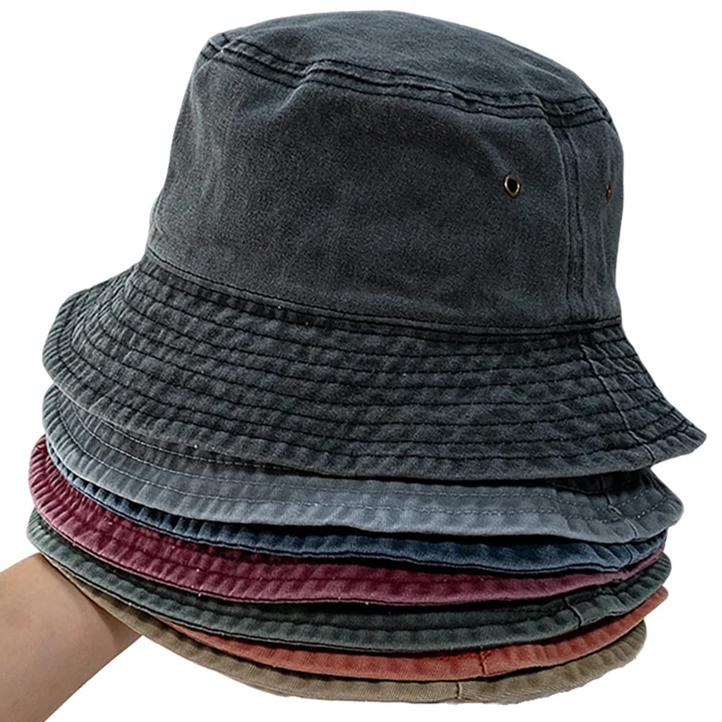 Washed Denim Bucket Hat Women Fisherman's Hat Bucket Hat Unisex Bob ...