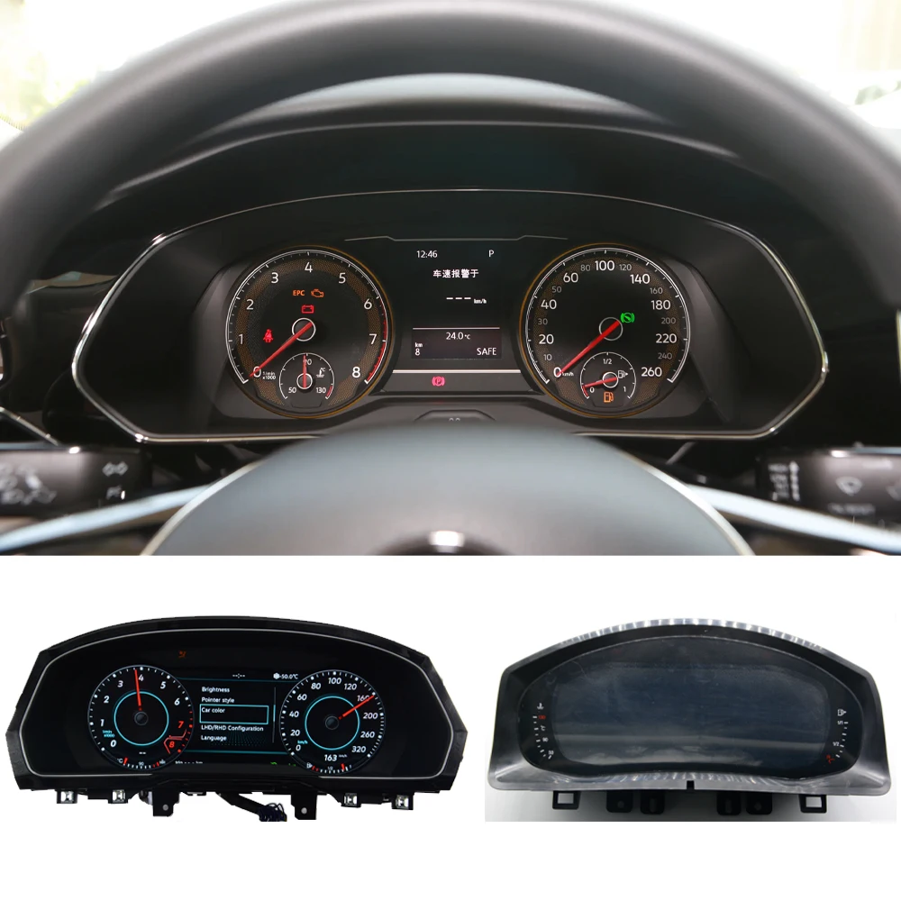 Para volkswagen lcd digital completo medidor 12.3 virtual cluster ...