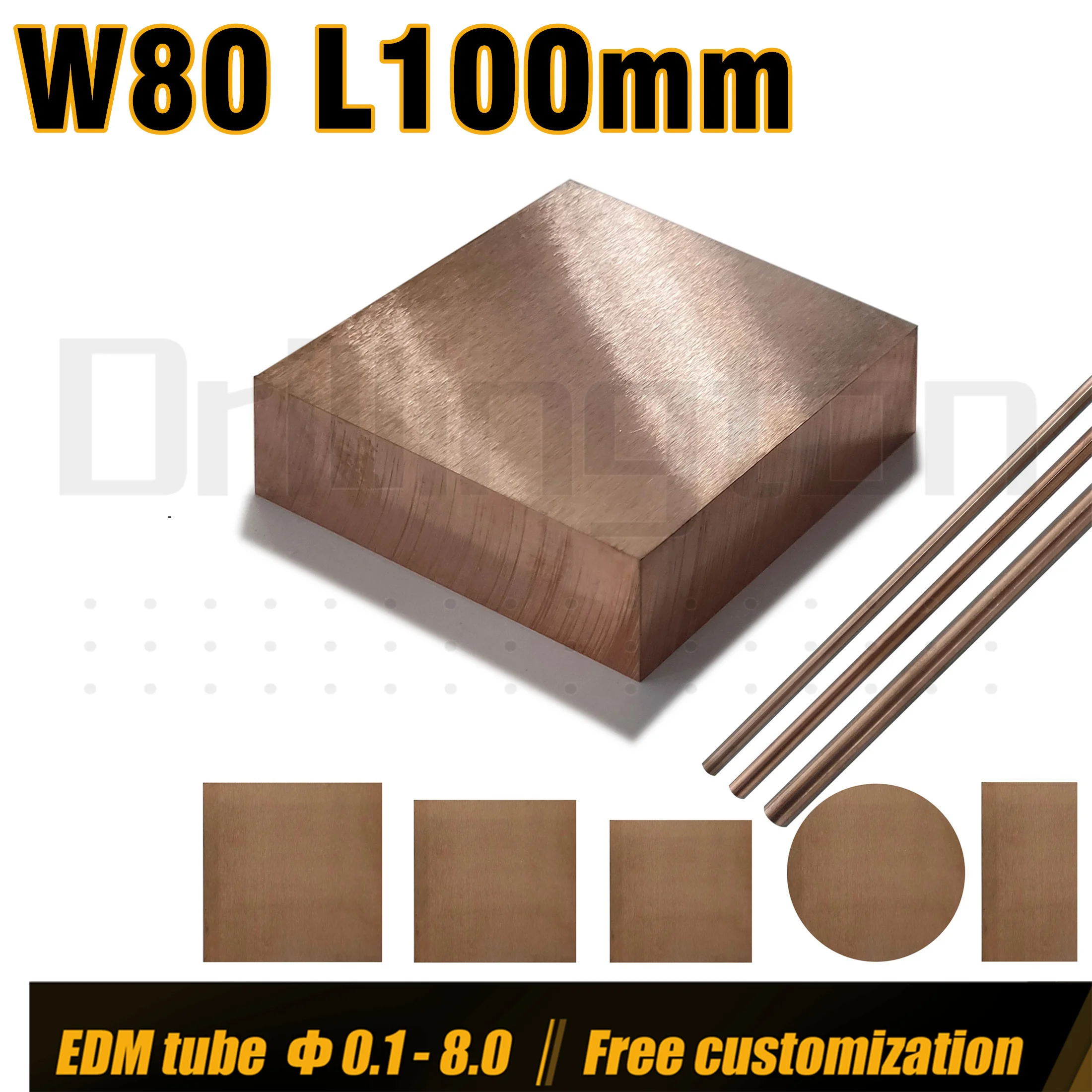 Tungsten-Copper-Plate-W80-Alloy-Bar-W80Cu20-Length-100-mm-Electrode ...