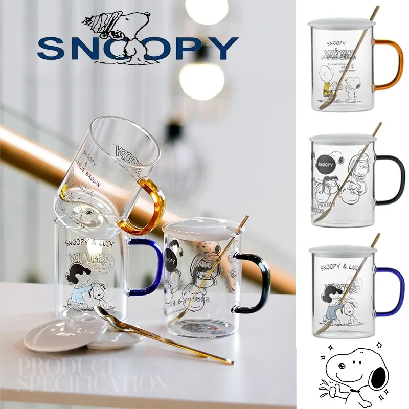 Snoopy-Glass-Cup-Cartoon-Creative-Couple-Office-Water-Cup-Animation ...