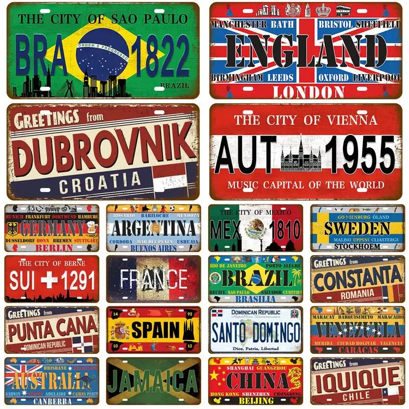 Retro-Landmark-Country-Metal-Sign-Tinplates-Plate-Plaque-Metal-Vintage ...