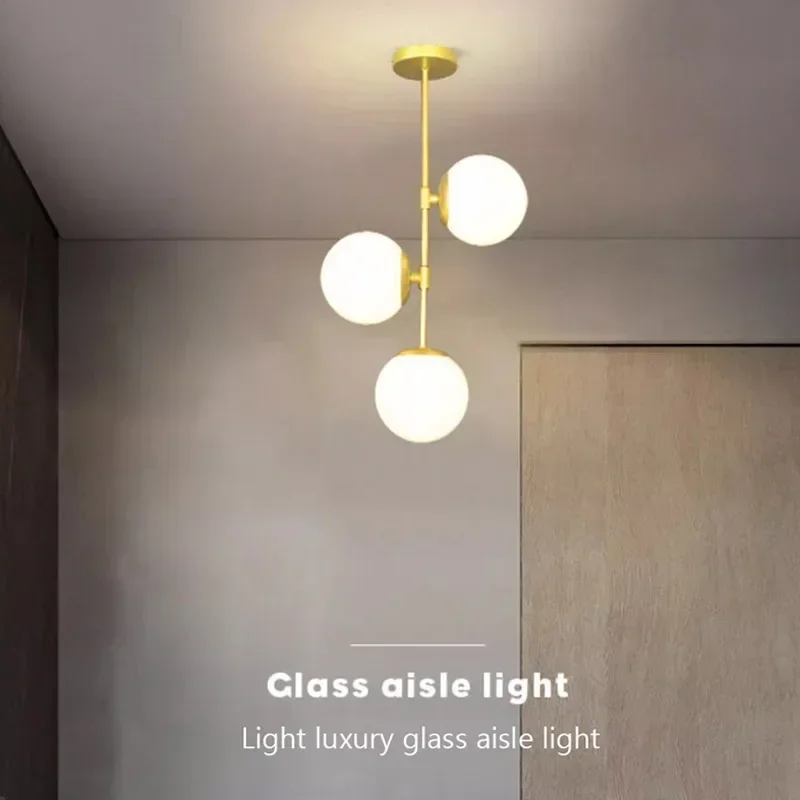 Nordic-Multi-Head-Glass-Ceiling-Light-For-Cloakroom-Balcony-Corridor ...
