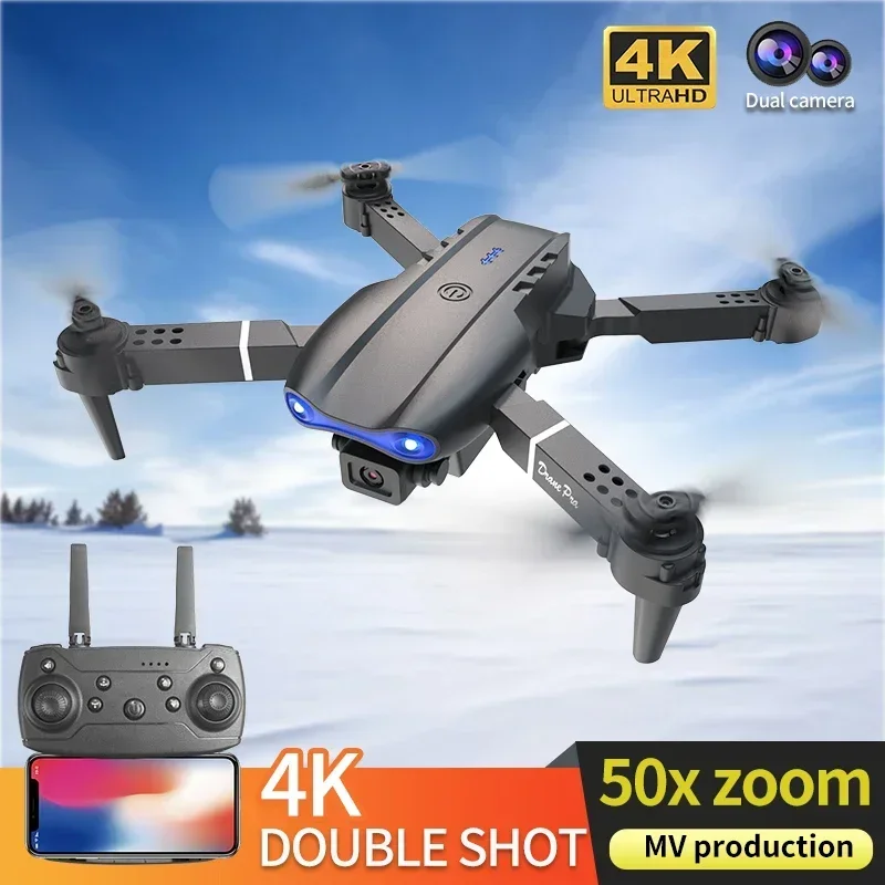 FPV Drone RC E99Pro 4K HD Wide Angle WIFI Foldable Quadcopter 1080P ...
