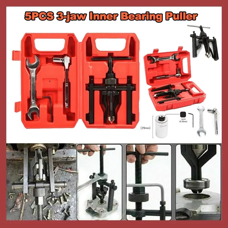 5PCS-3-jaw-Inner-Bearing-Puller-Gear-Extractor-Carbon-Steel-Heavy-Duty ...