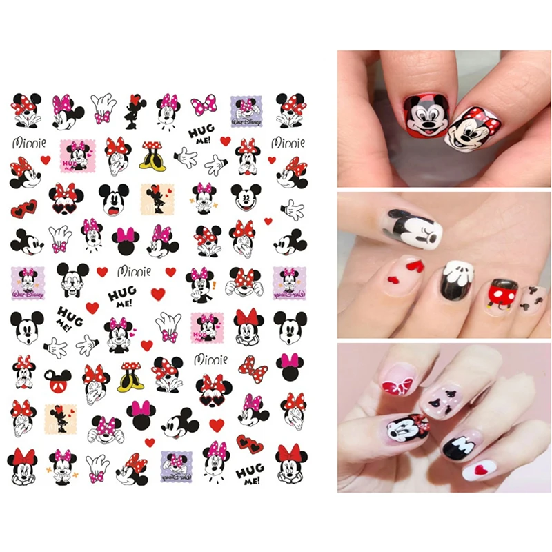 Simple Minnie Mouse Nail Art