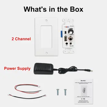 Herdio In Wall Audio Control Amplifier Receiver 2 Channel Wall Plate ...