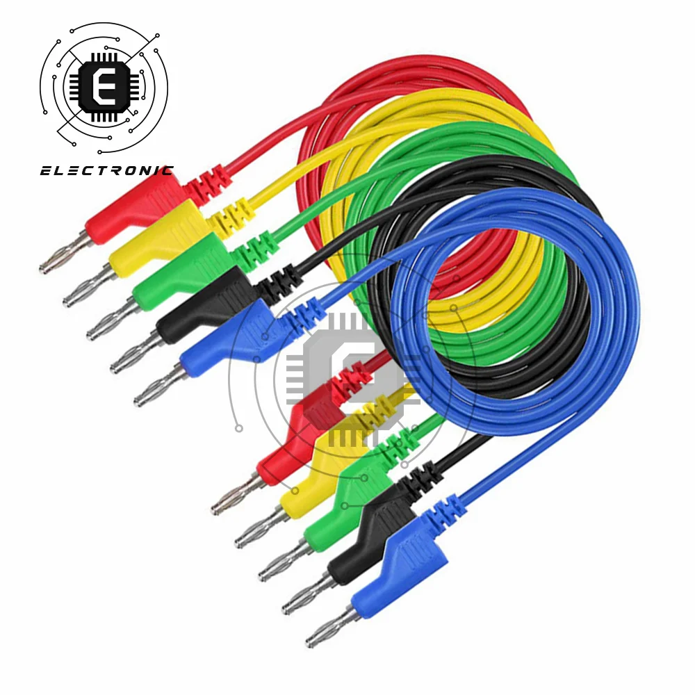 P1036-5PCS-1M-Stapelbar-Dual-4mm-Banana-Stecker-zu-Bananen-Stecker ...