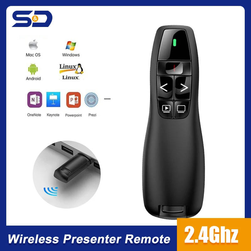 1pcs-2-4Ghz-USB-Wireless-Presenter-Red-Laser-Pen-Pointer-PPT-Remote-Control-With-Handheld ...