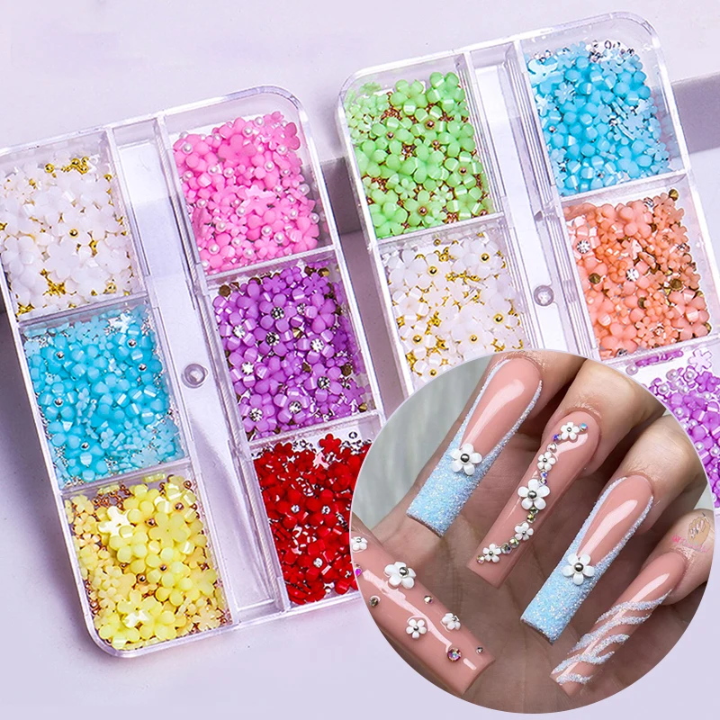 6-Grids-3D-Acrylic-Flower-Nail-Parts-Mixed-Beads-Pearl-Gem-Nail-Art ...