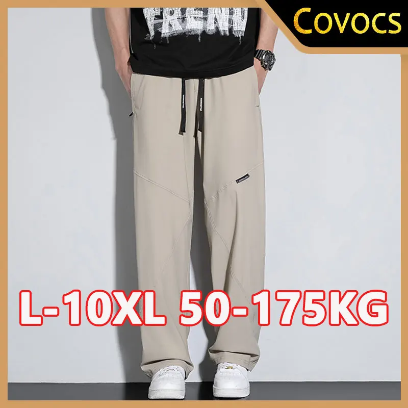 Men's Straight Leg Pants Big Size 10XL 9XL Sports Baggy Sweatpants Wide ...