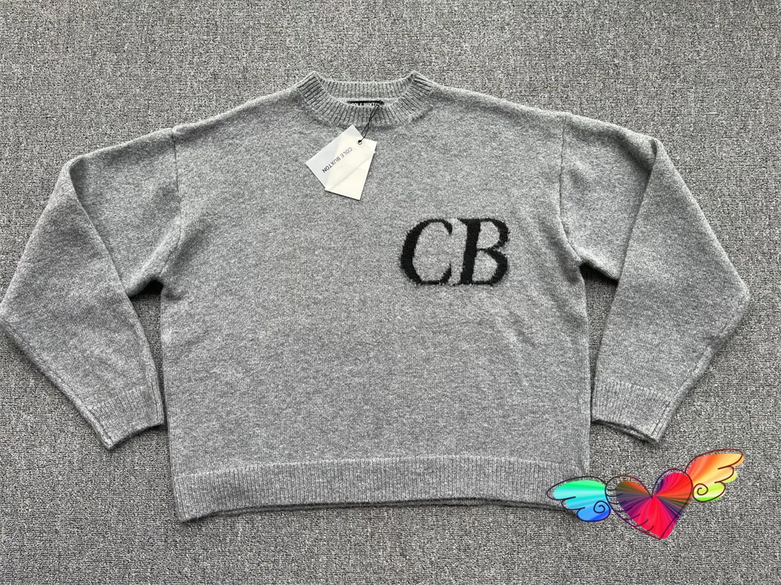 Loose-Grey-Crew-Cole-Buxton-Sweater-Men-Women-1-1-Jacquard-Logo-Cole ...