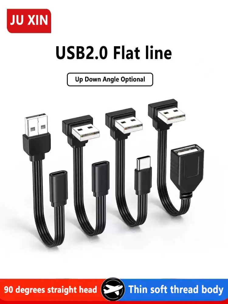 90-Degree-USB-Extension-Cable-Short-Right-Angle-USB-Male-to-Female ...
