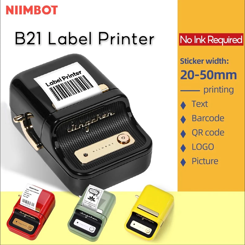 Niimbot B21 Label Printer portable thermal wireless bluetooth printer used for barcode clothing ...