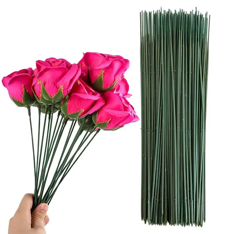 100Pcs-17-25-30cm-Artificial-Green-Flower-Stem-DIY-Floral-Material ...