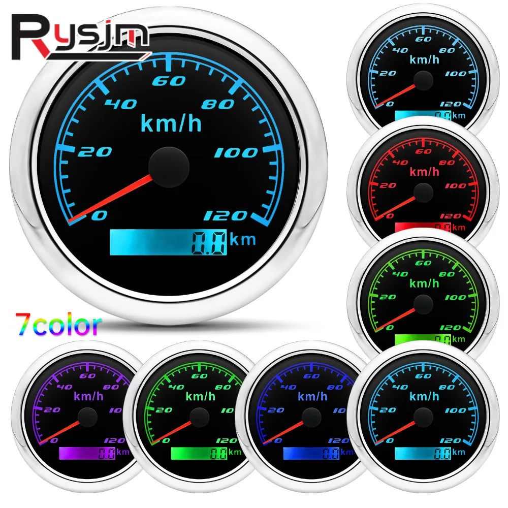 Universal-85mm-GPS-Speedometer-Digital-Gauge-30-60-120-200-KMH-Odometer ...